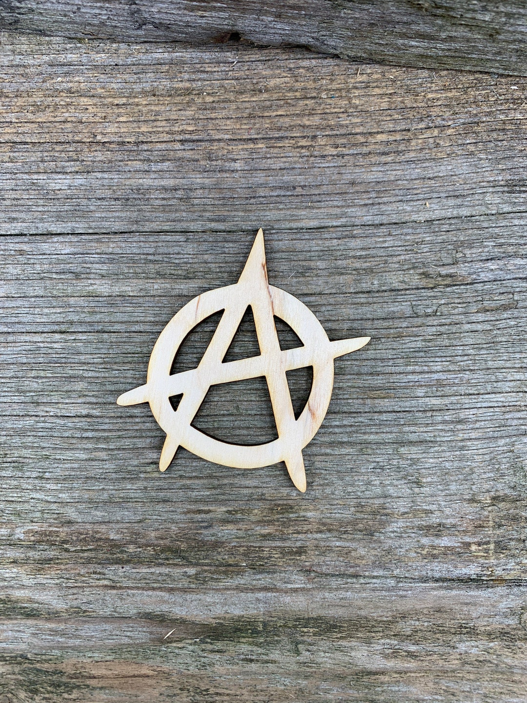 Wooden Anarchy Symbol Shape, Various Sizes, for Crafts , Decoration ...