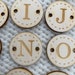 Wooden Letter Buttons, Alphabet, Tags, 3 Cm - 1.18", Natural Wood ...