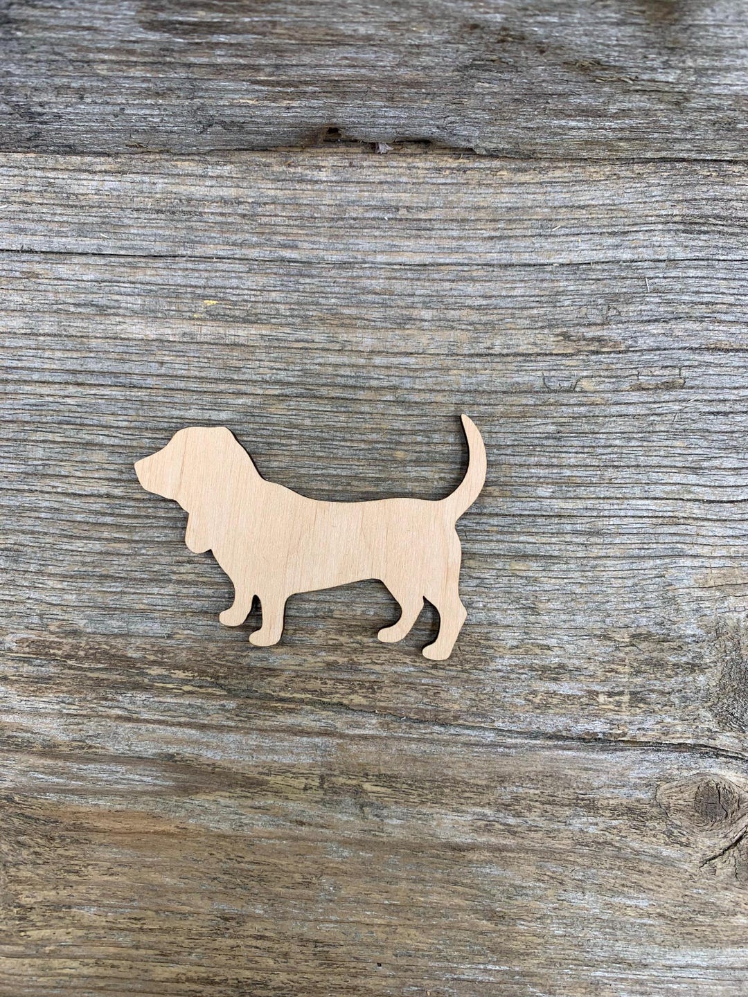 Wooden Basset Hound Dog, Various Sizes, for Crafts, Decoration, Natural ...