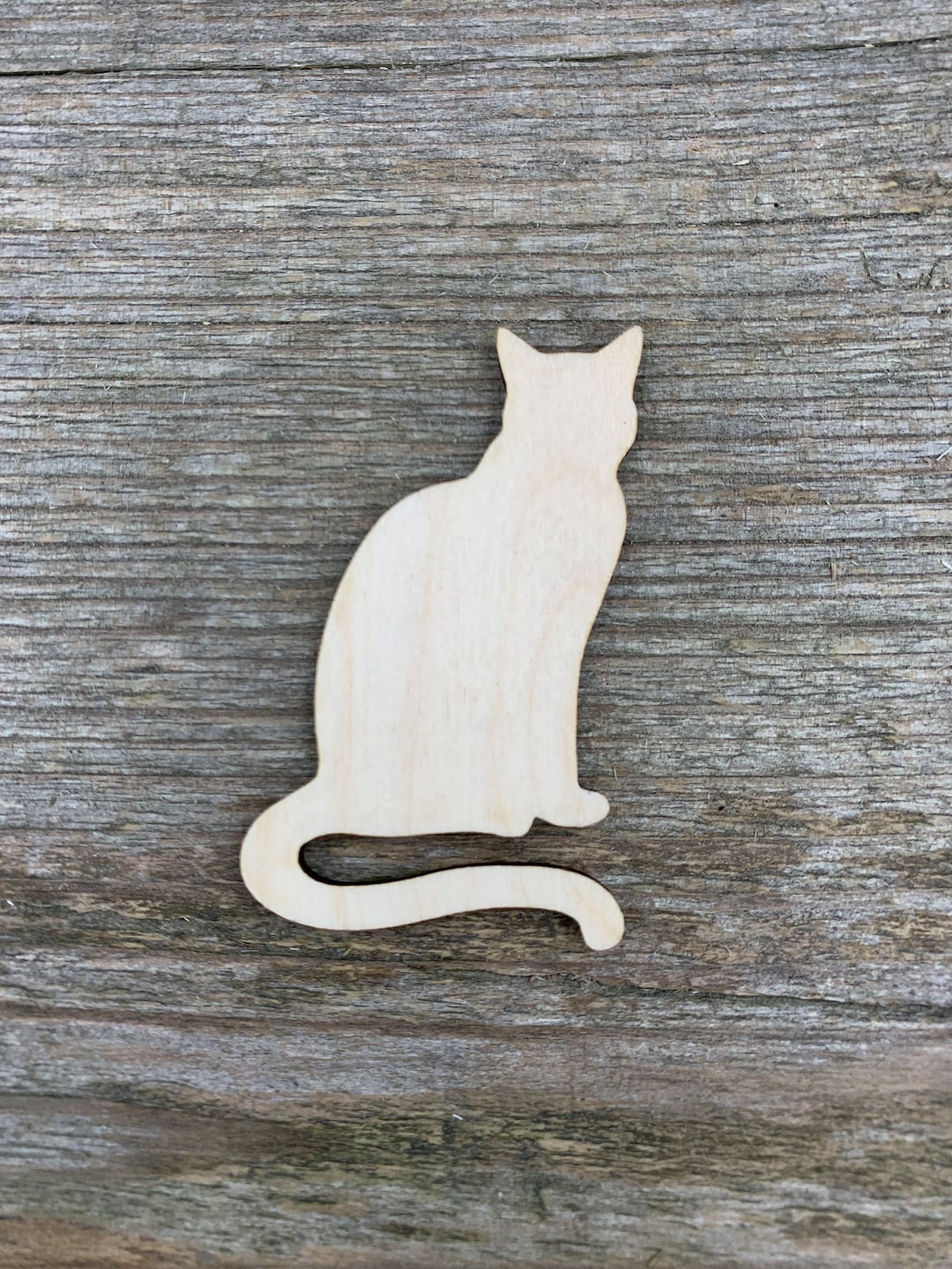 Wooden Cat Shape, Various Sizes, for Crafts , Decoration, Natural Wood ...