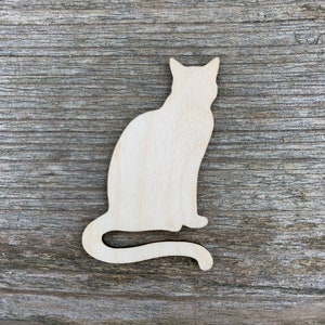 Wooden Cat Shape, Various Sizes, for Crafts , Decoration, Natural Wood ...
