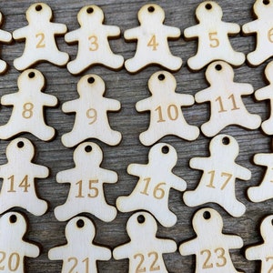 Countdown to Christmas, Advent Calendar Gingerbread Man Wooden Number ...