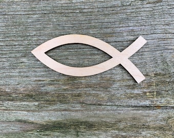 Wooden Jesus Fish | Etsy