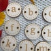 Wooden Letter Buttons, Alphabet, Tags, 3 Cm - 1.18", Natural Wood ...