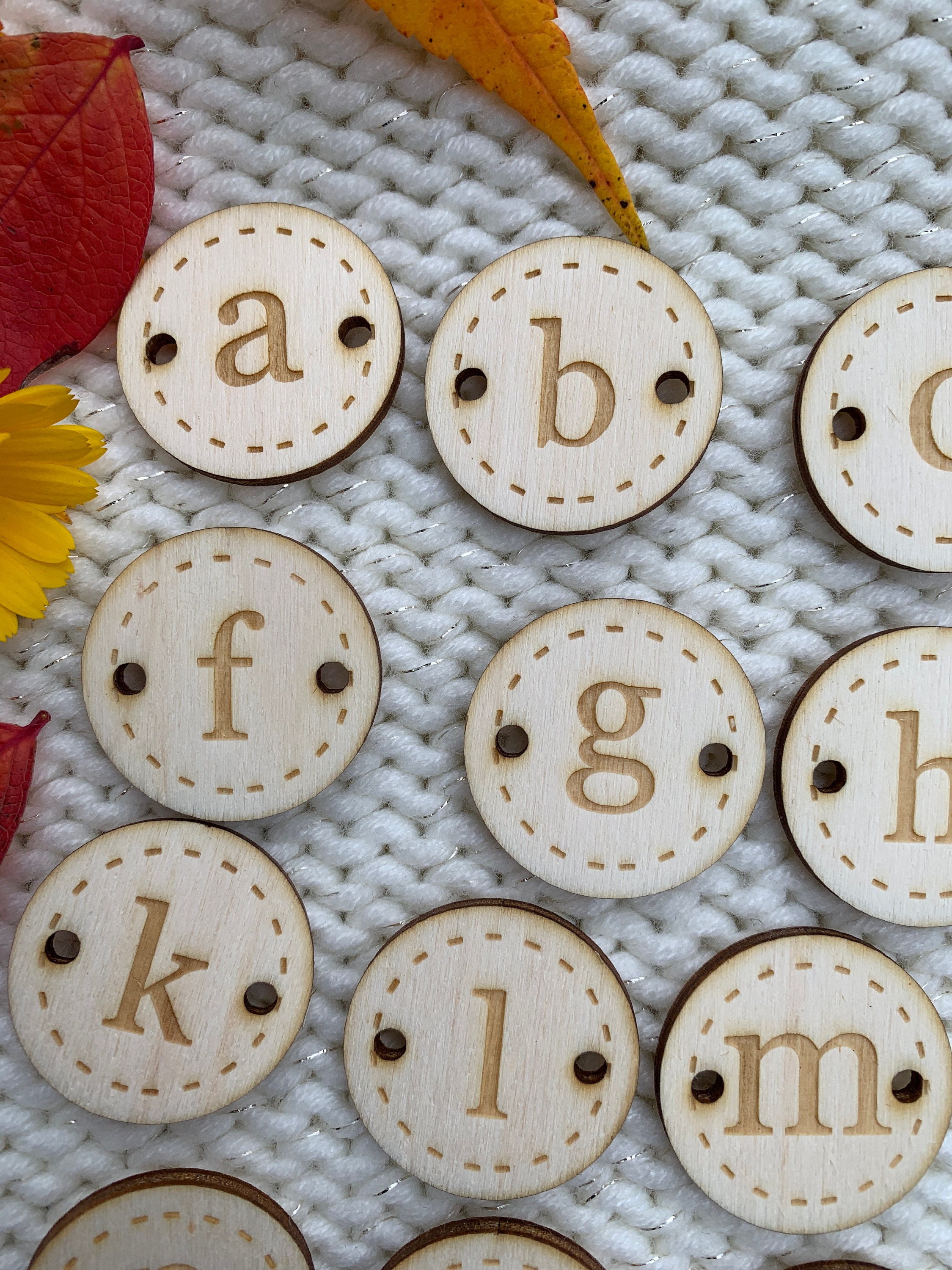 Wooden Letter Buttons Alphabet Tags 3 Cm 1.18 - Etsy UK
