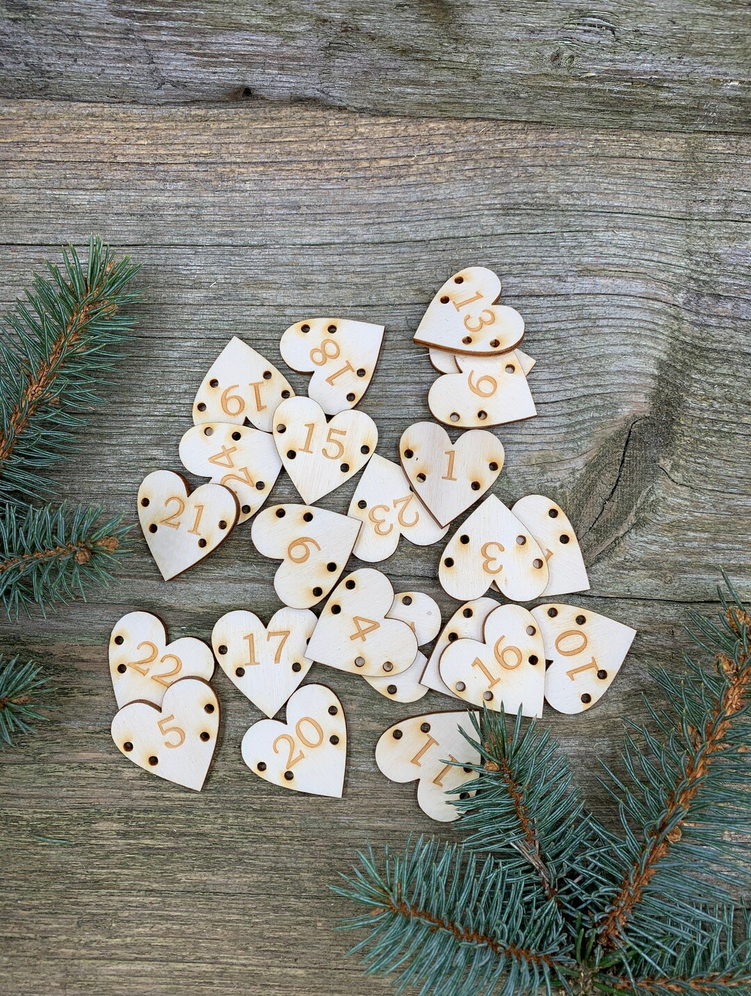 Countdown to Christmas, Advent Calendar Wooden Number Tags, Natural ...