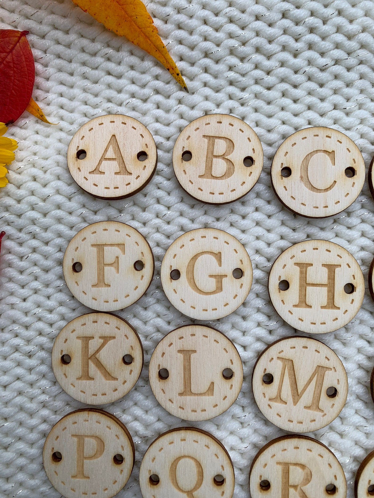 Wooden Letter Buttons Alphabet Tags 3 Cm 1.18 - Etsy Canada