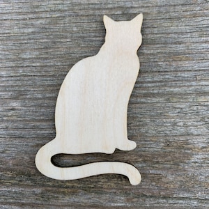Wooden Cat Shape, Various Sizes, for Crafts , Decoration, Natural Wood ...