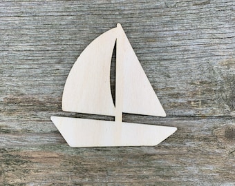 10x Wooden Yacht Craft Shapes 3mm Ply Sailing Seaside Sports Sailboat ...