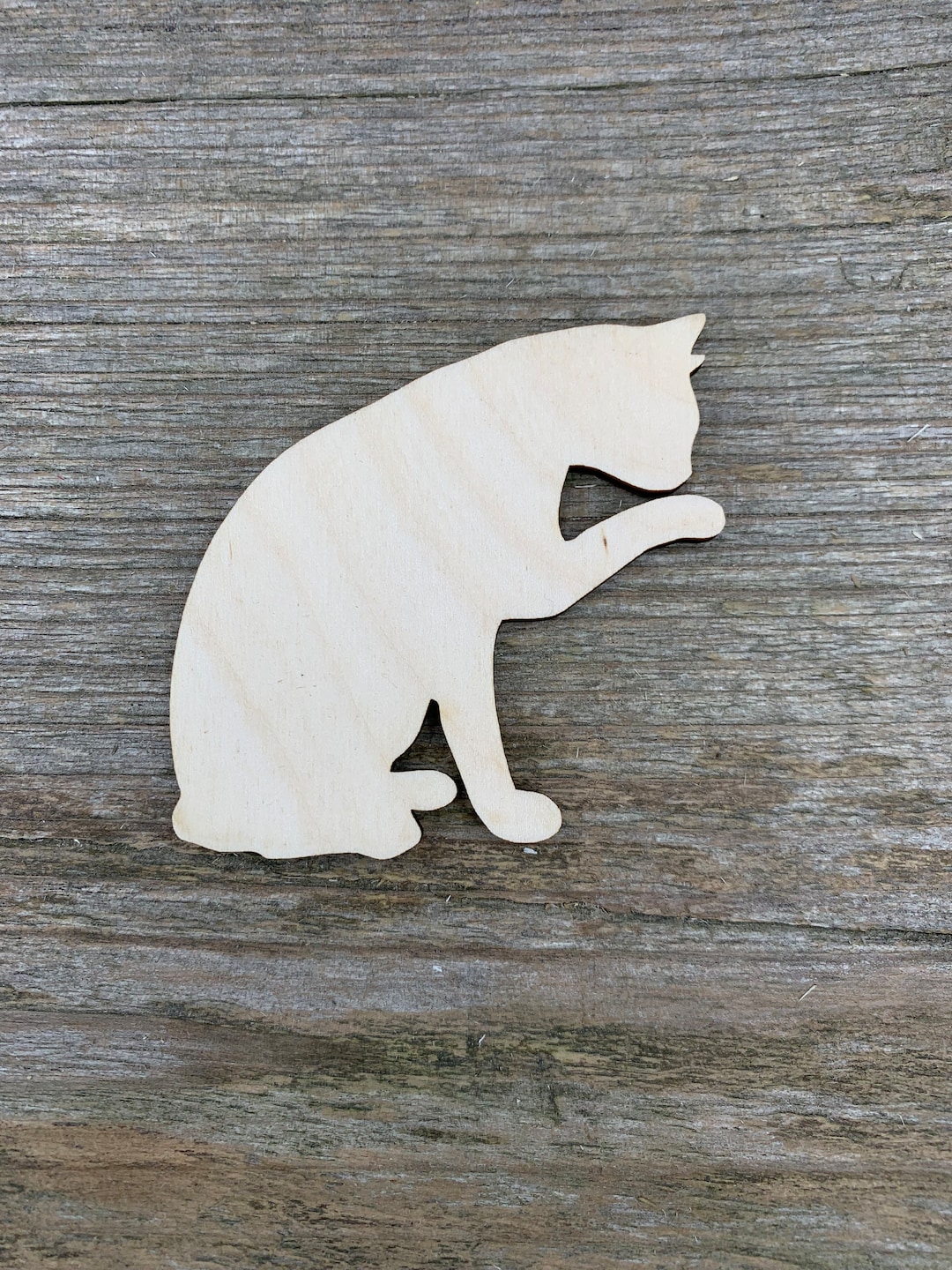 Wooden Cat Shape, Various Sizes, for Crafts , Decoration, Natural Wood ...