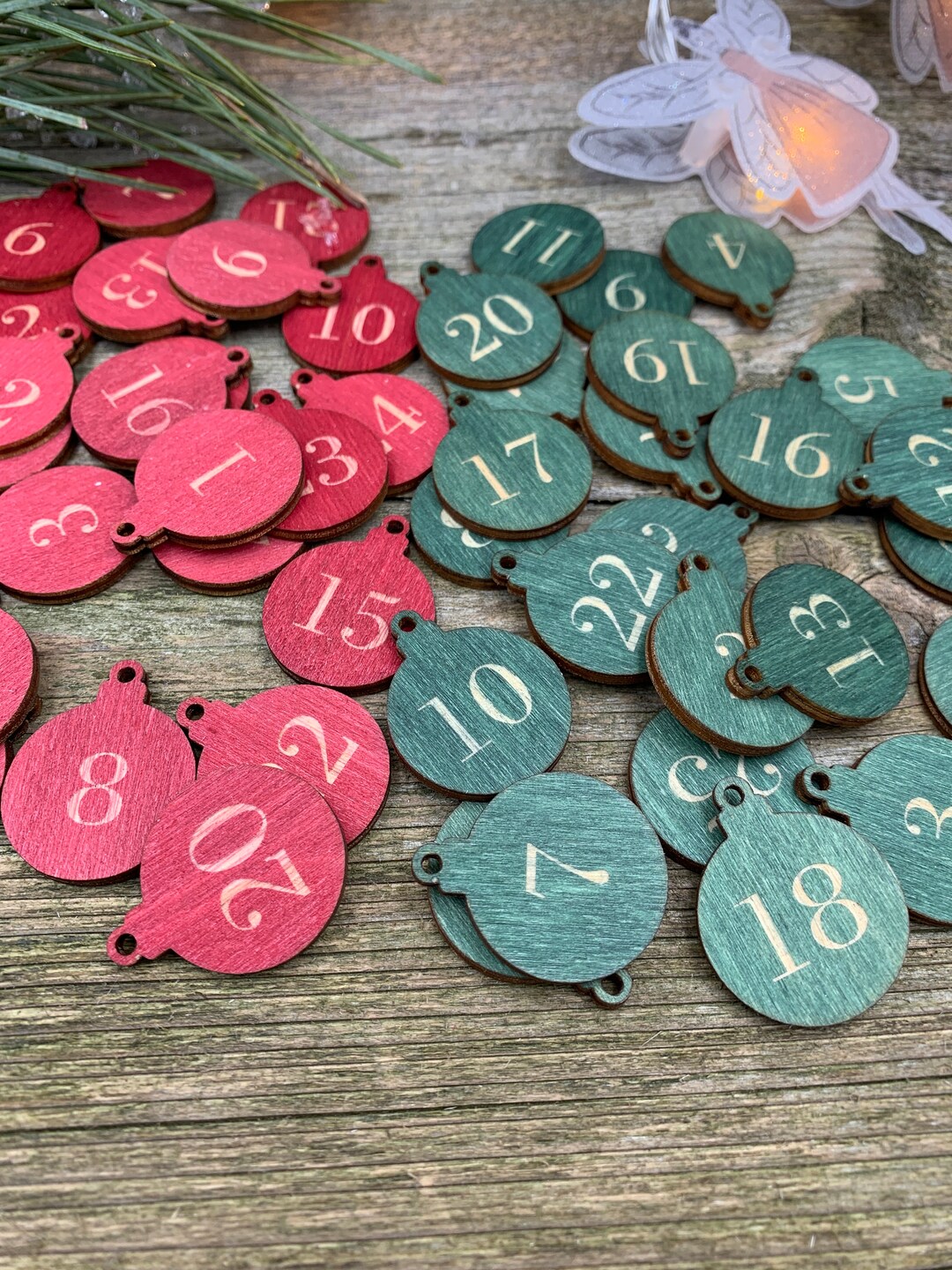 Wooden Advent Calendar Numbers: DIY Christmas Baubles, Set of 25 - Etsy