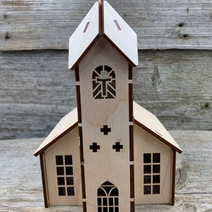 Wooden Church 3d,miniature Church, Self Assembly , for Crafts ...