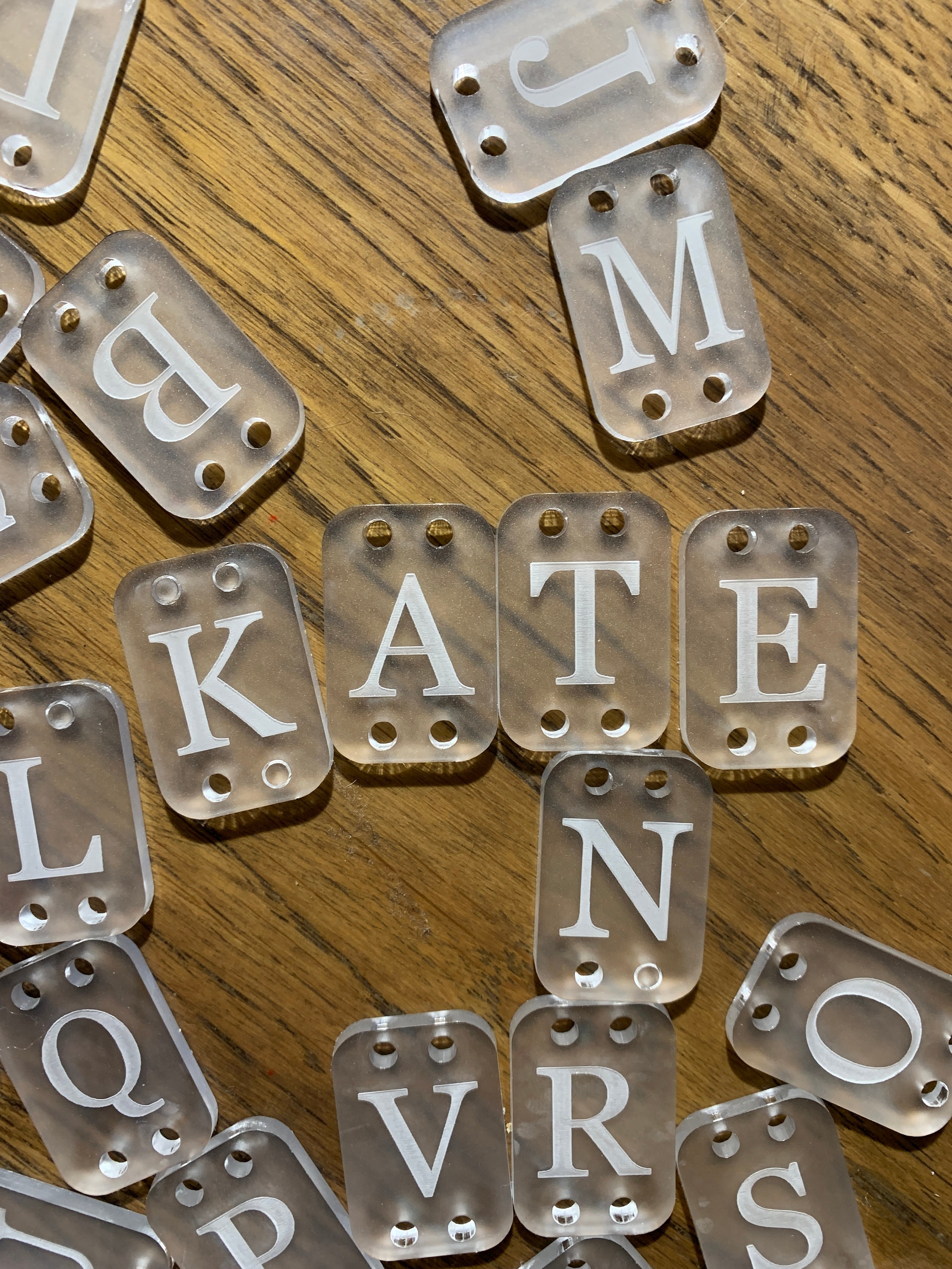 Acrylic letter buttons alphabet tags various sizes | Etsy