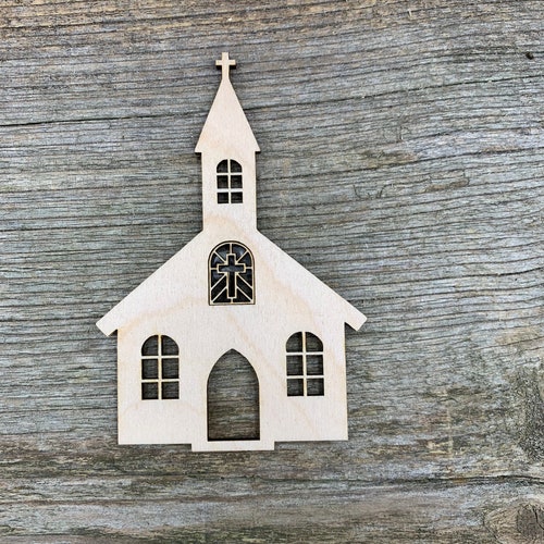 Wooden Church Shape Various Sizes for Crafts Decoration - Etsy
