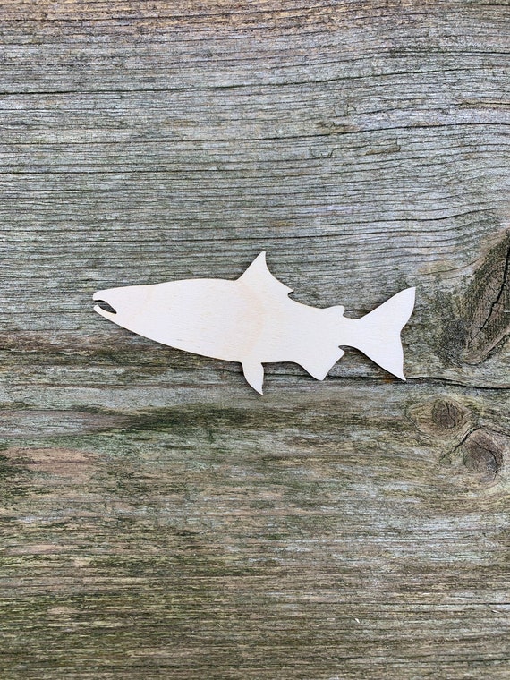 Wooden Salmon Shape Fish Various Sizes for Crafts | Etsy