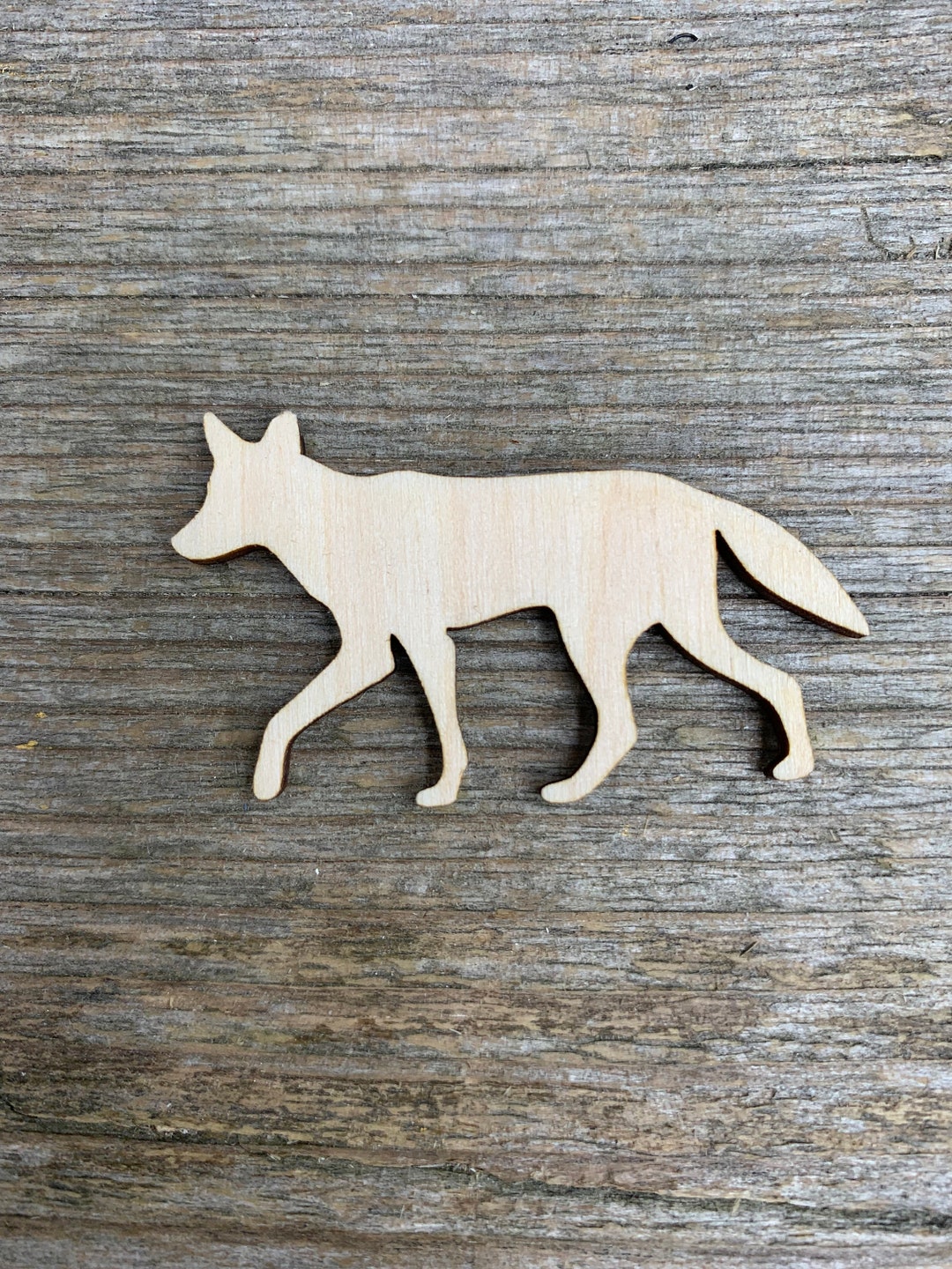 Wooden Coyote Shape, Various Sizes, for Crafts , Forest Animals, Wooden ...