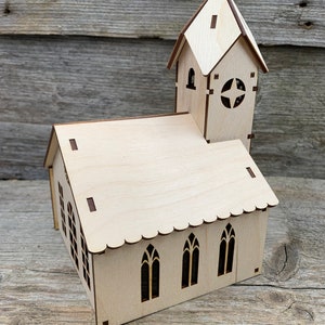 Wooden Church 3d,miniature Church, Self Assembly , for Crafts ...