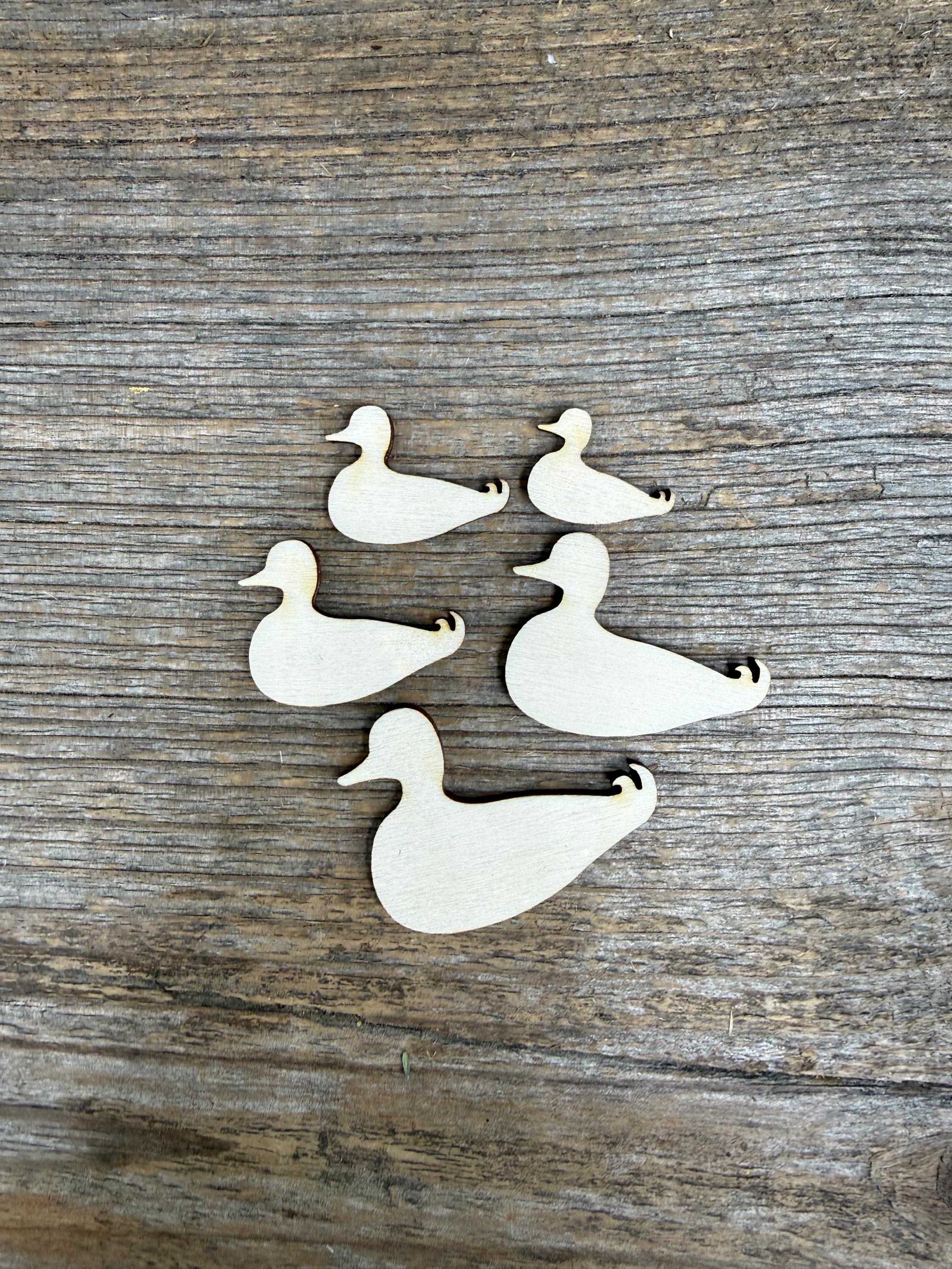 Mini Duck Wood Cutouts – Laser Cut Unfinished Craft Blanks – Poplar ...