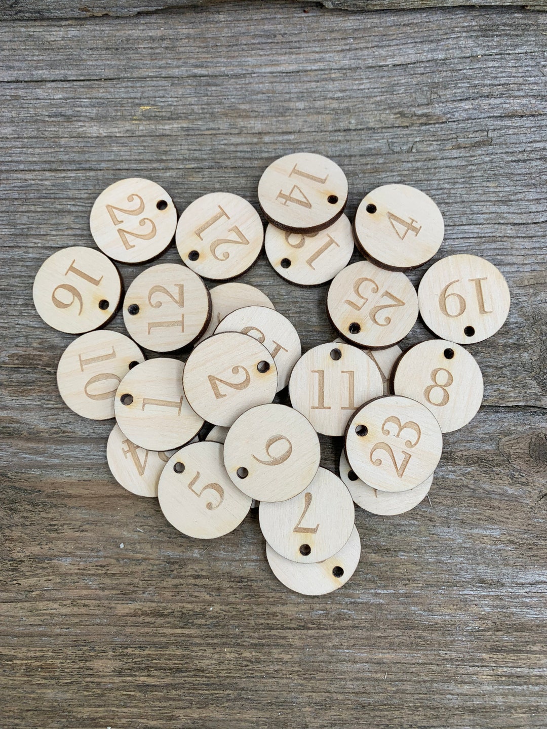 Countdown to Christmas, Advent Calendar Wooden Number Tags, Natural ...