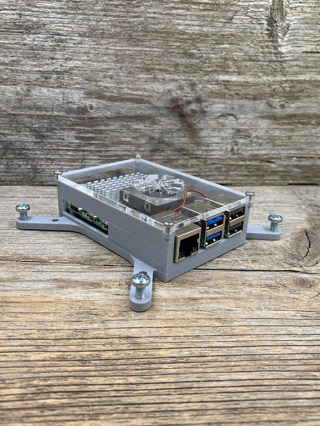 Raspberry Pi 5 Mini Vesa Mount Case 3d Printed With Acrylic Cover