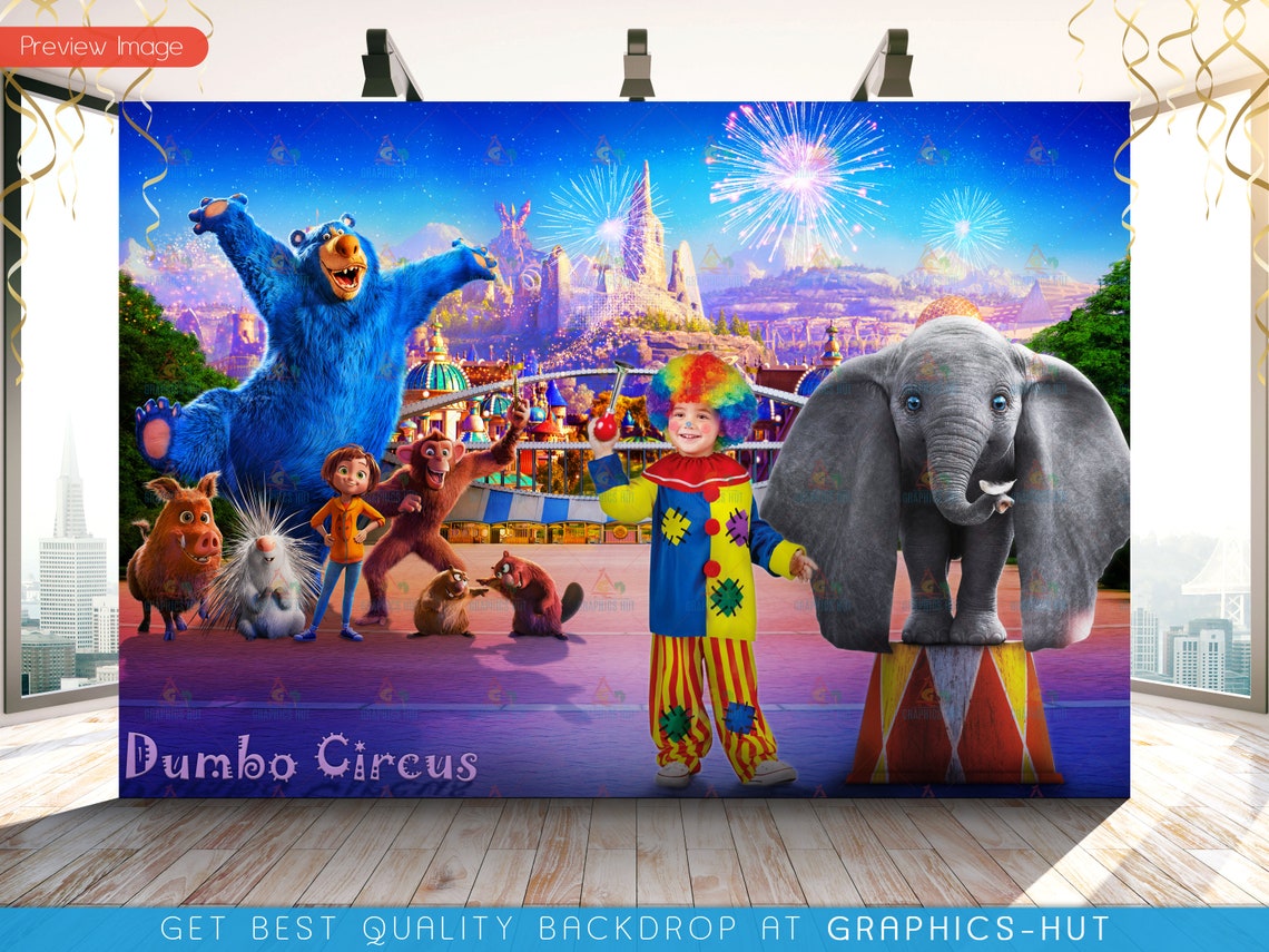 Dumbo Elephant Digital Backdrop Circus Digital Scene Background ...
