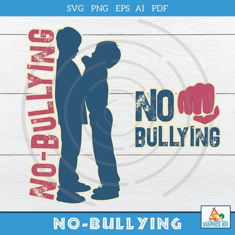 No Bullying SVG for Kids | Kids T-shirt Vector Graphics | Backpack ...