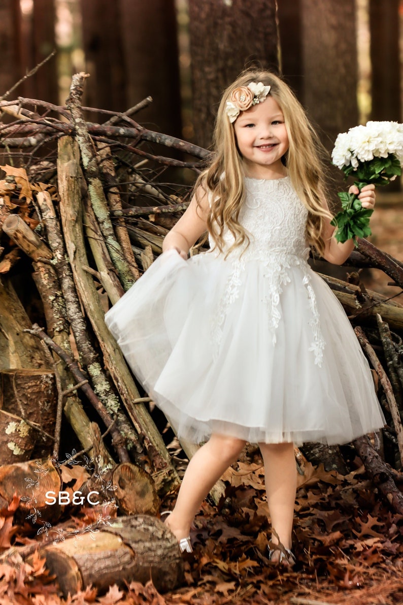 Madison White Flower Girl Dresses Rustic Flower Girl Etsy