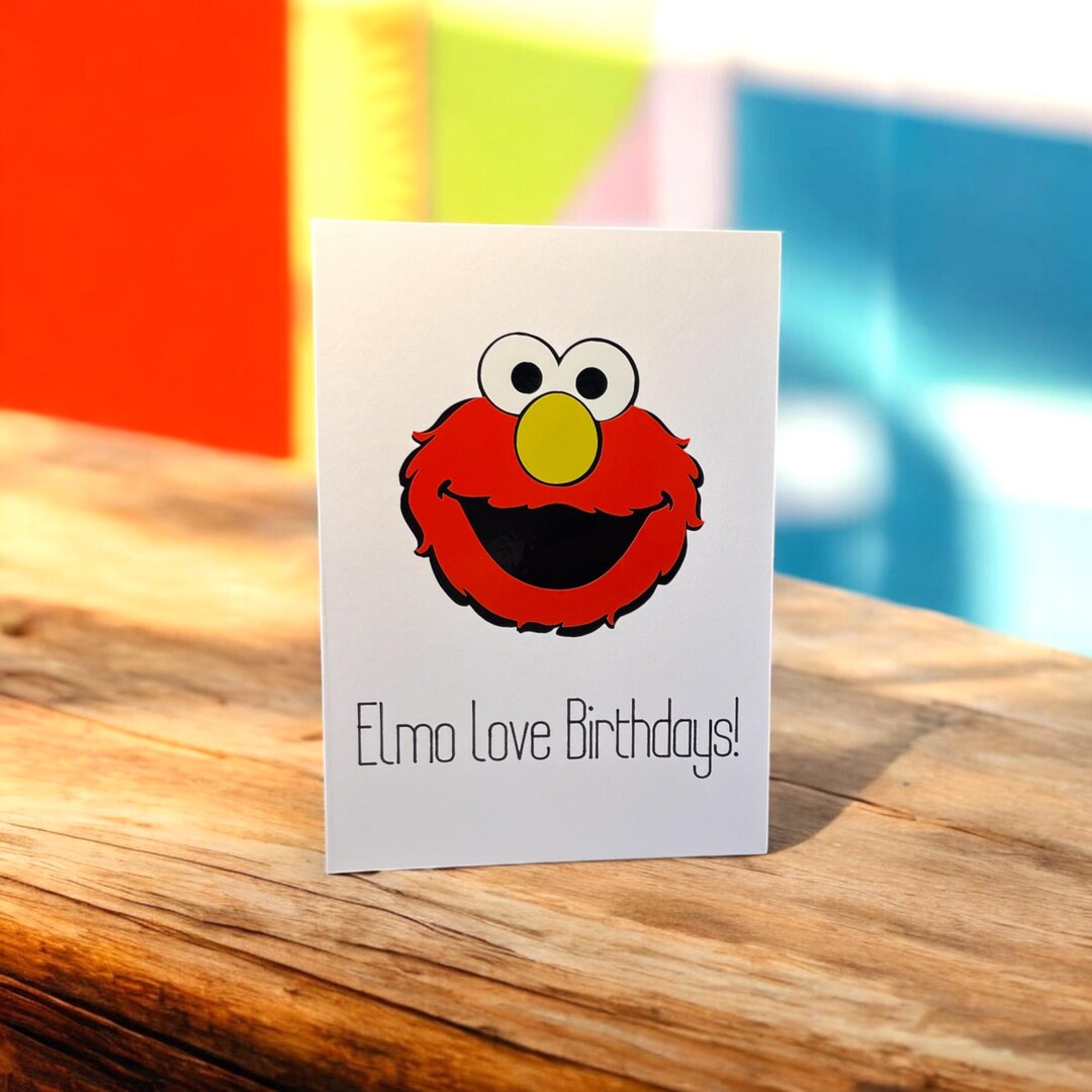 Elmo Birthday Card: Sesame Street Handmade Greetings Card - Etsy