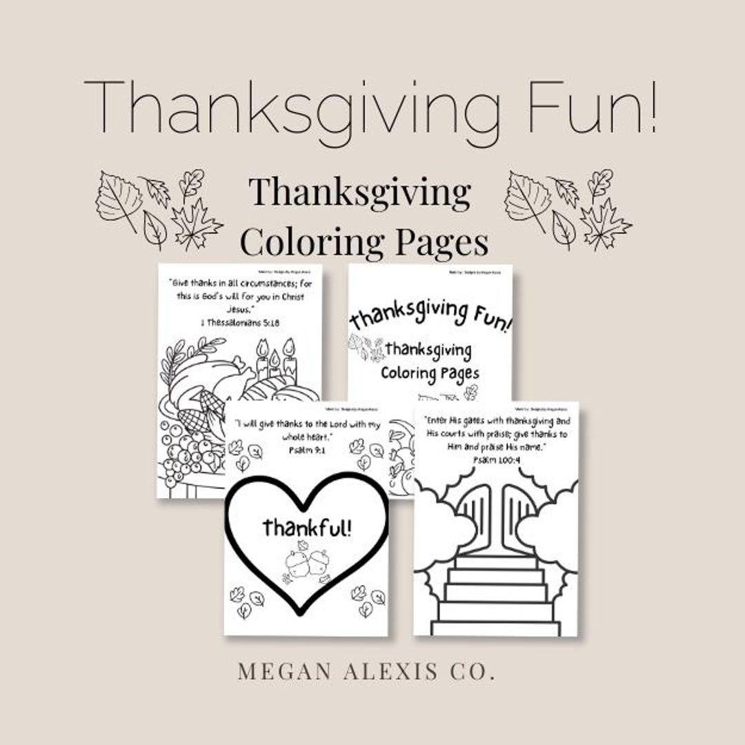 Thanksgiving Coloring Pages for Kids | Bible Verse Gratitude Activity ...