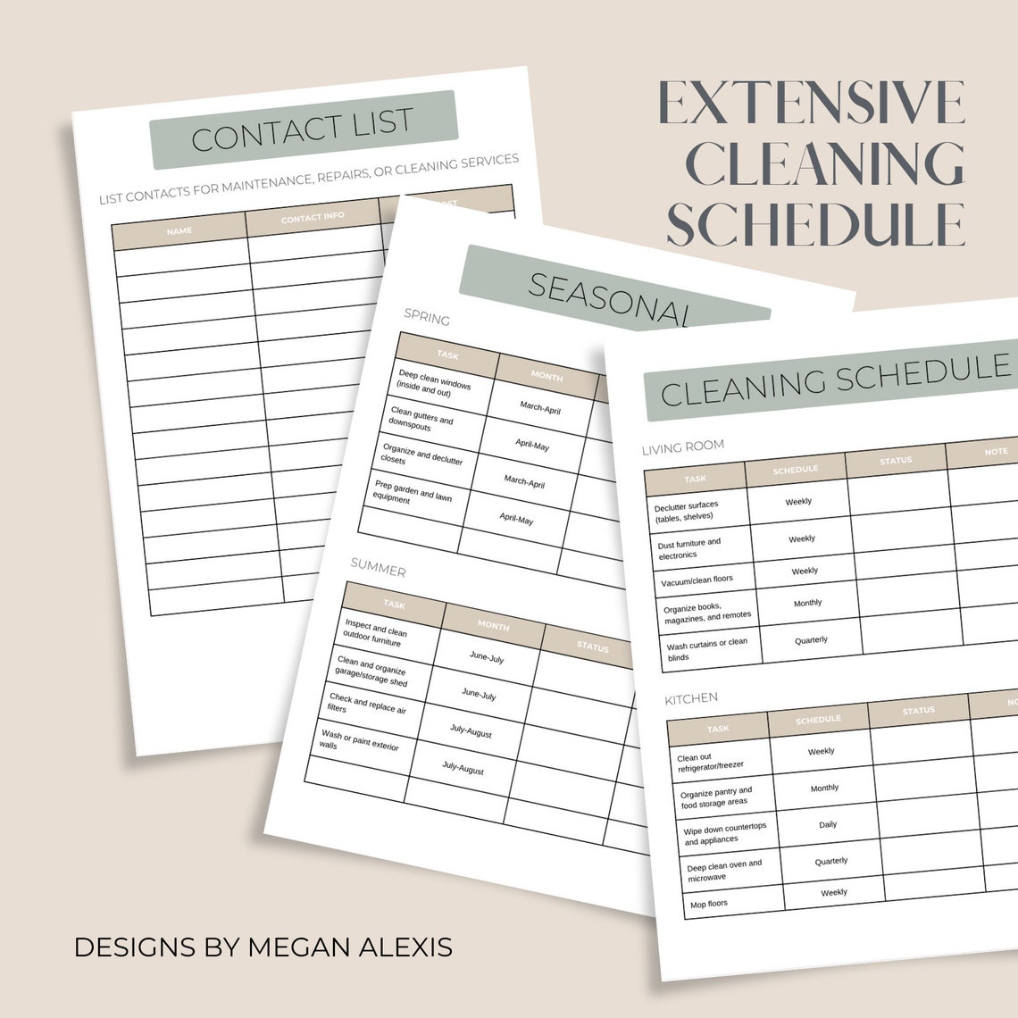 Printable Home Organization & Cleaning Schedule | Room-by-room ...