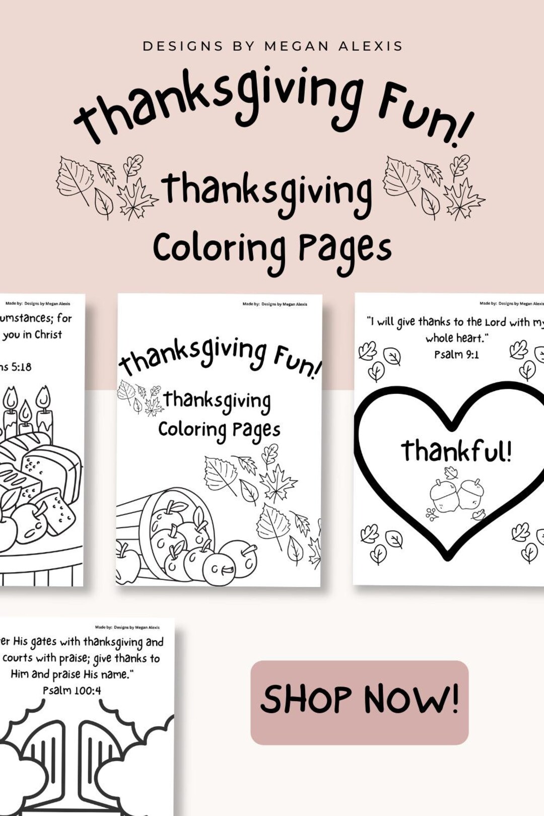 Thanksgiving Bible Verse Coloring Pages for Kids - Printable Faith ...
