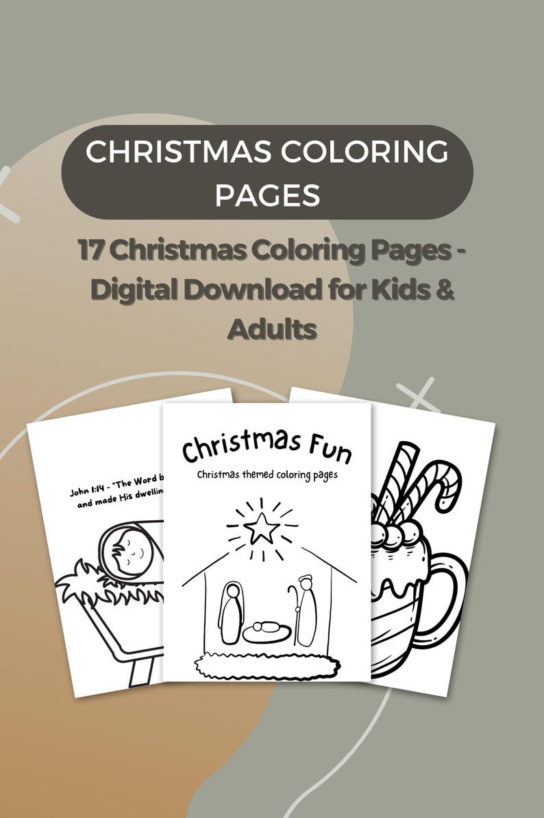 17 Christmas Coloring Pages Digital Download for Kids and Adults ...