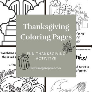 Thanksgiving Bible Verse Coloring Pages for Kids (PDF Download) - Etsy