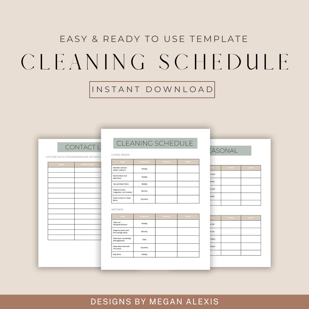 Printable Home Organization & Cleaning Schedule | Room-by-room ...