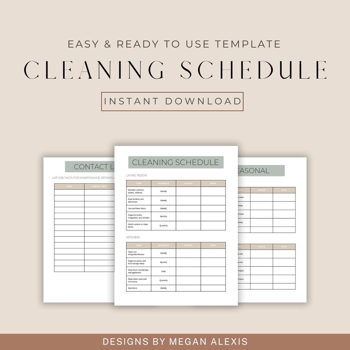 Printable Home Organization & Cleaning Schedule | Room-by-room ...