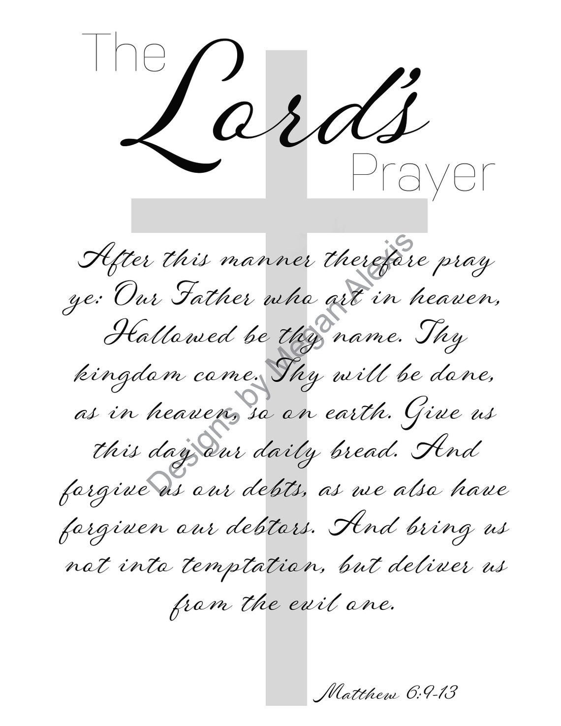 The Lord's Prayer Bible Verse Scripture - Etsy