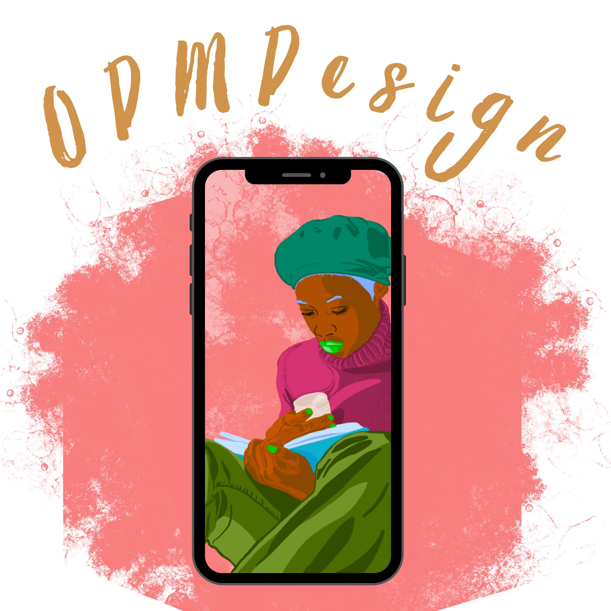 Lady Brown Phone Wallpaper, Black Woman Reading, Black Woman Art, Book ...