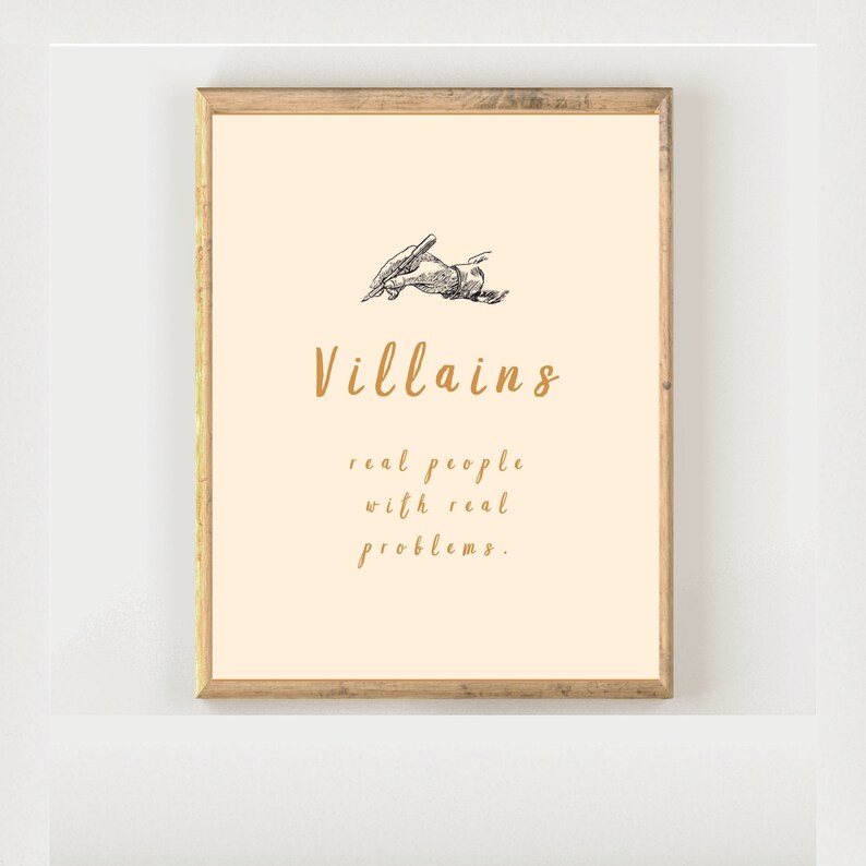 Villains Definition Printable Art, Villains Quote Digital Art, Villains ...