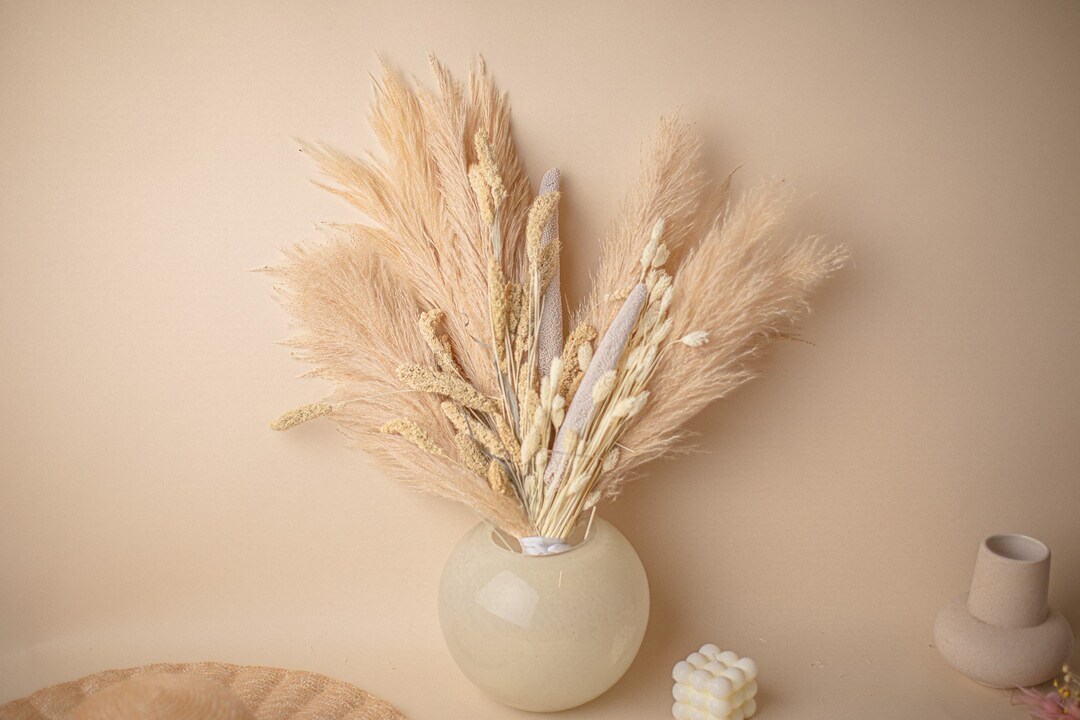 Pampas Grass & Babala Flowers Table Top Centerpiece / Pampas Grass ...