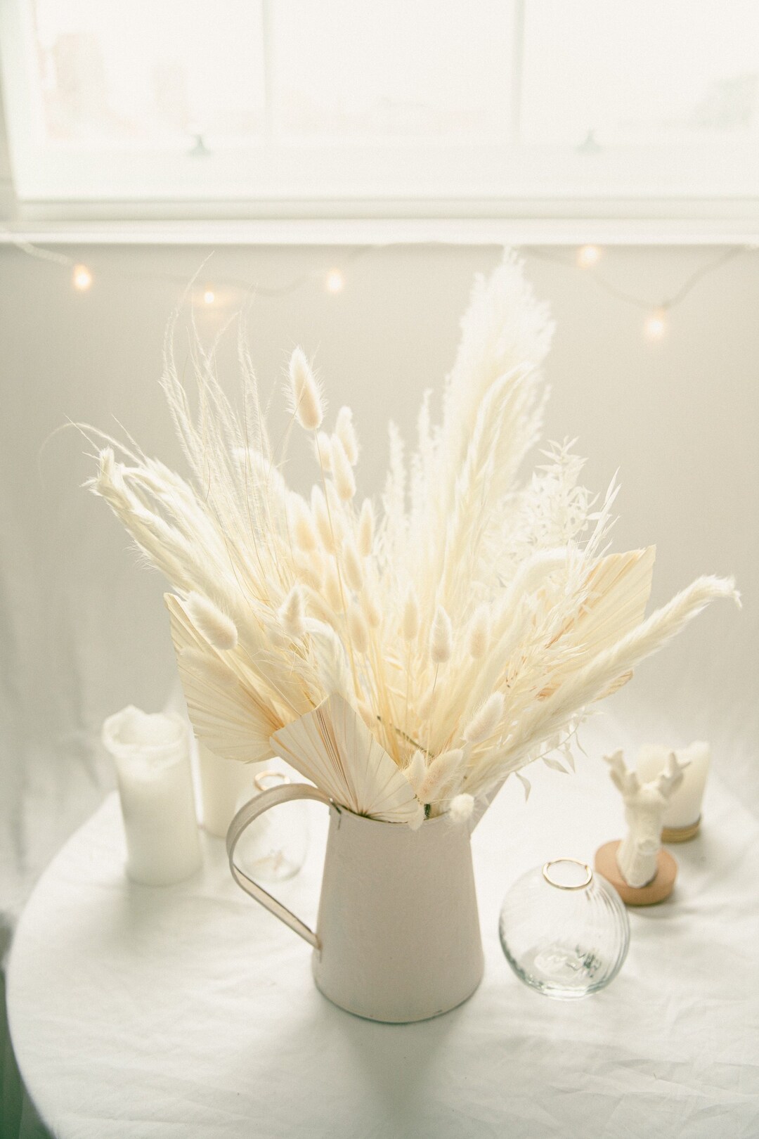 Dried Flowers Bridal Bouquet - Fluffy White - Etsy
