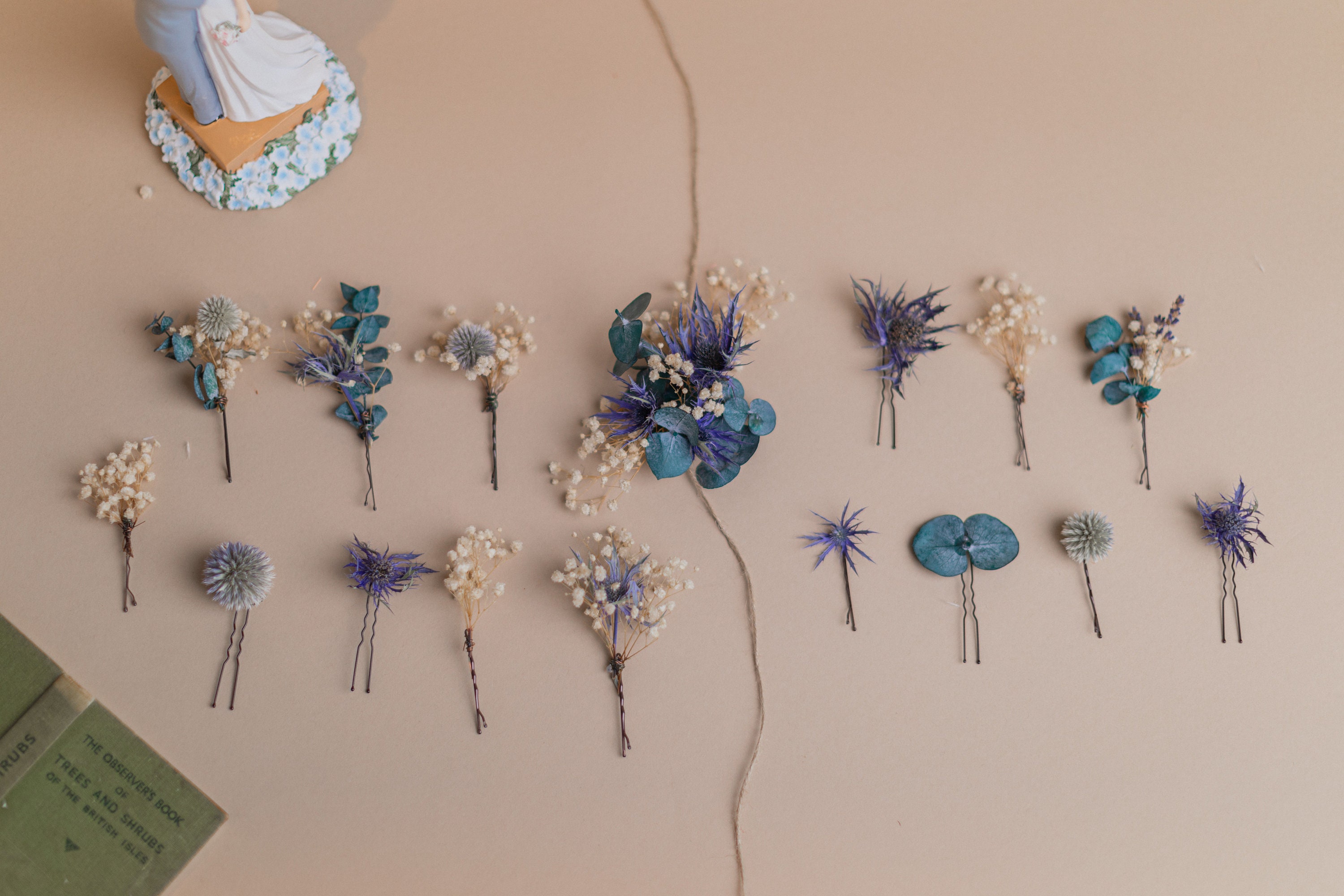 Scottish Thistle & Eucalyptus Hair Pins Set Boho Hair Pins - Etsy UK