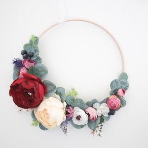 Eucalyptus Floral Hoop With Peonies, Floral Hoop, Flower Hoop, Wall ...