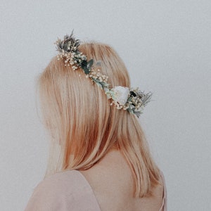 Real Dried Thistle Crown, Dried Eucalyptus and Preserved White Roses ...
