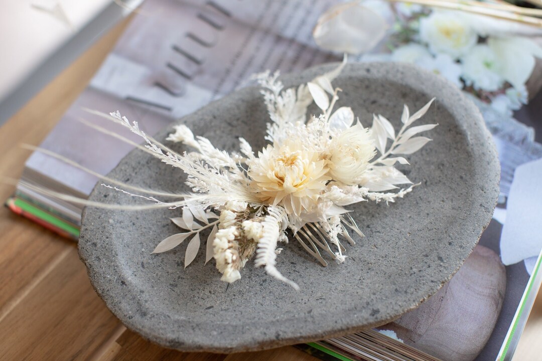 Large & Small All White Bridal Boho Comb / Wedding Hair Accessory - Etsy