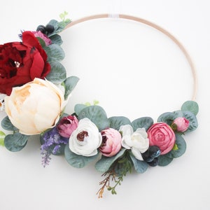 Eucalyptus Floral Hoop With Peonies, Floral Hoop, Flower Hoop, Wall ...