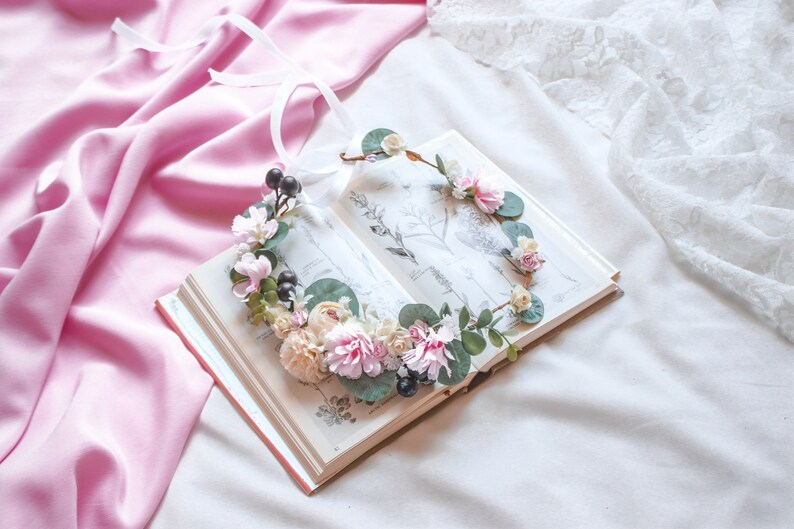 Pink Cherry Blossom Crown Wedding Crown Lush Tropical Crown - Etsy