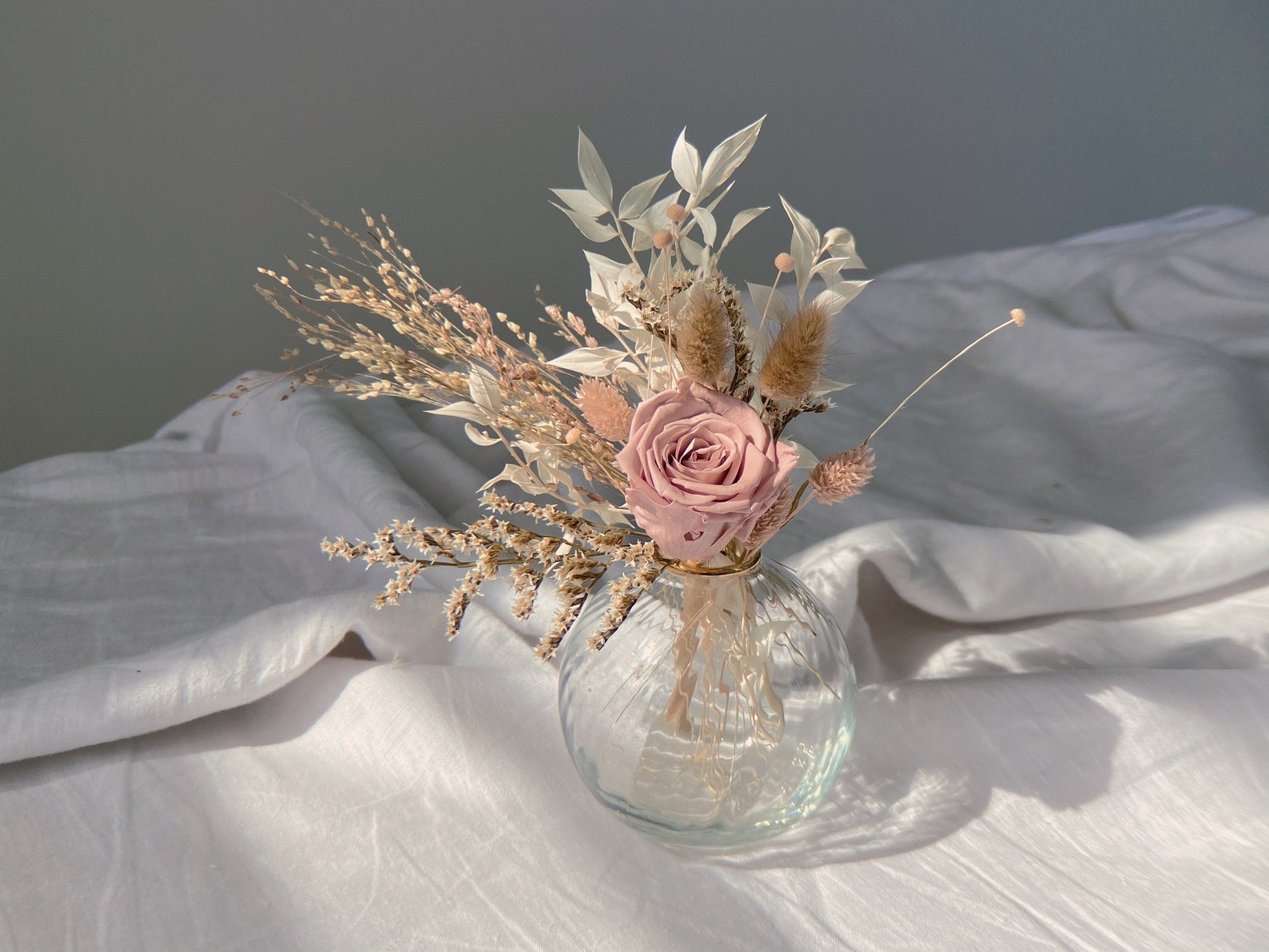 Preserved Eternal Rose Floral Vase Arrangment / Bleached - Etsy Canada
