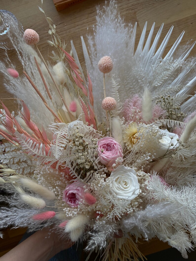 Pampas Grass & Trailing Amaranthus Bridal Boho Wedding Bouquet - Etsy