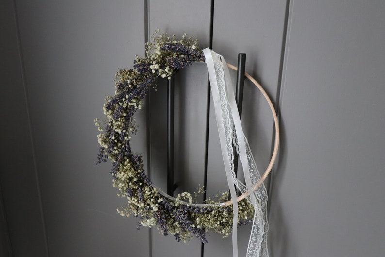 Dried Lavender and Dried Baby's Breath Wedding Bride Hoop - Etsy