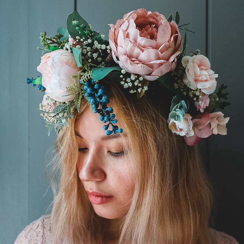 Coral Flower Crown - Etsy